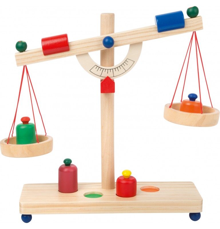 Balance en bois + Poids Montessori • Jouets Montessori